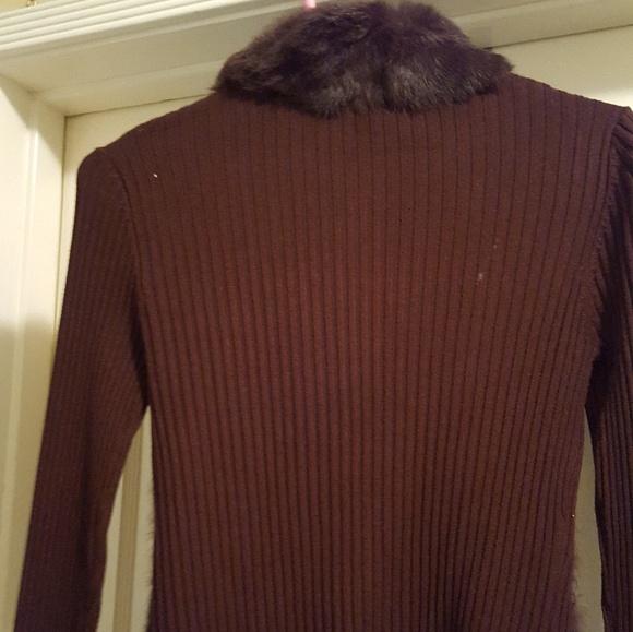 Belldini | Sweaters | Medium Chocolate Brown Sweater With Darker Fur ...